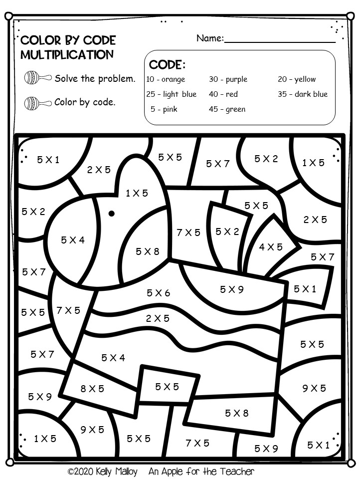 An Apple For The Teacher: Cinco de Mayo Color By Number