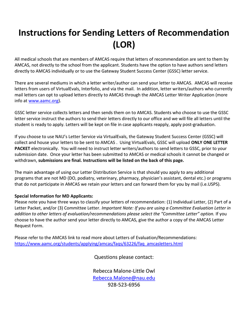 Amcas Letter Of Recommendation ~ Thankyou Letter
