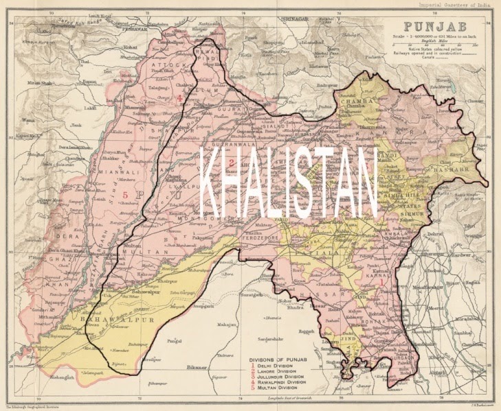babar khalsa: khalistan map