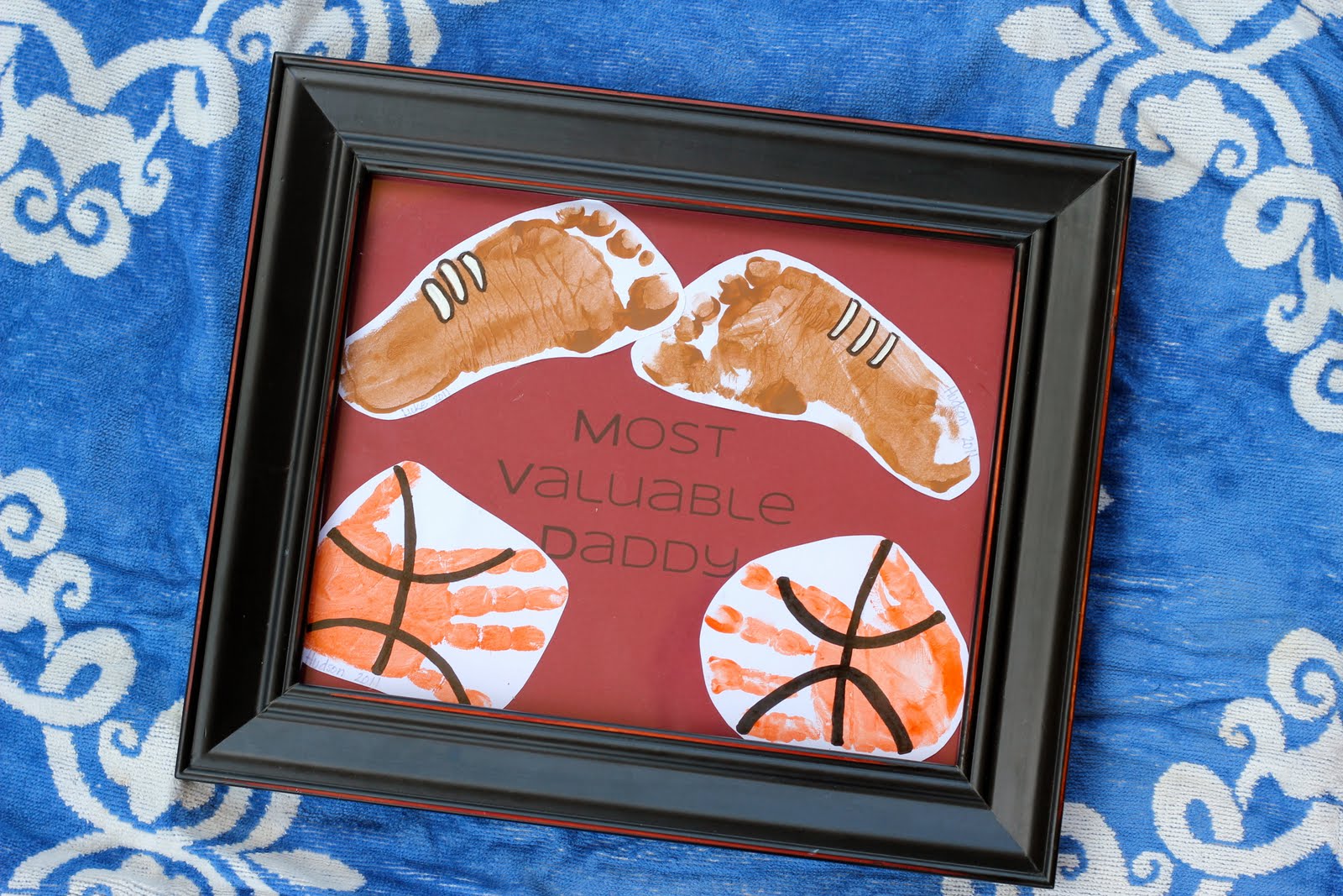 Father's Day Footprint Handprint Sports Craft | Preschool Crafts for Kids