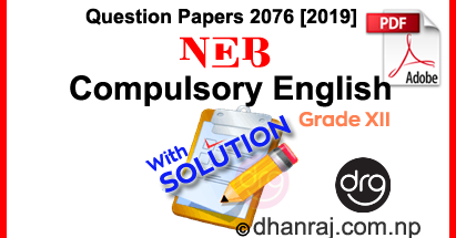 Compulsory English | Grade XII-12 | Question Paper 2076 [2019] | Code ...