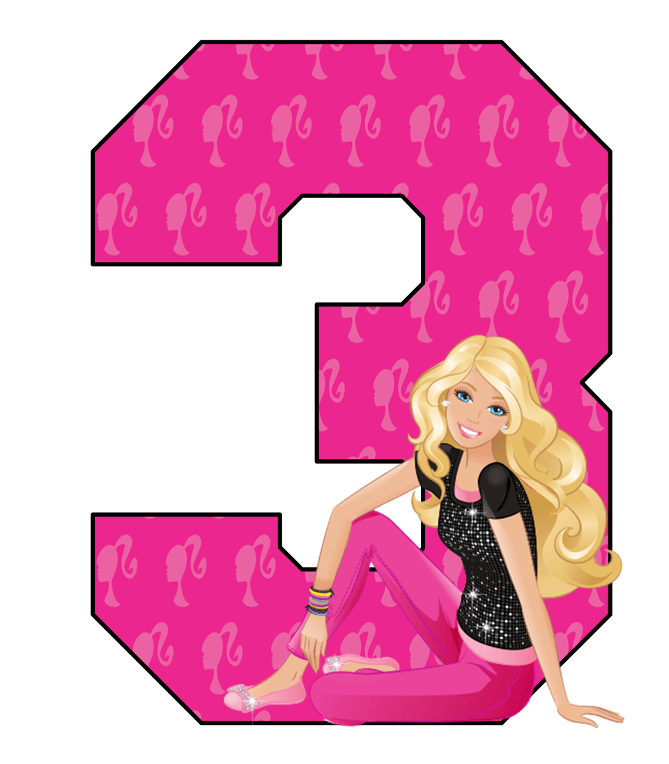 Kits imprimibles gratis : Números Barbie para imprimir