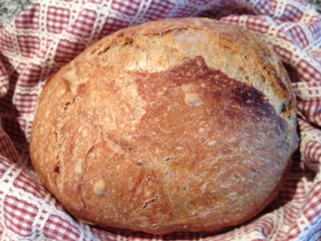 No Knead Crusty French Bread Boule