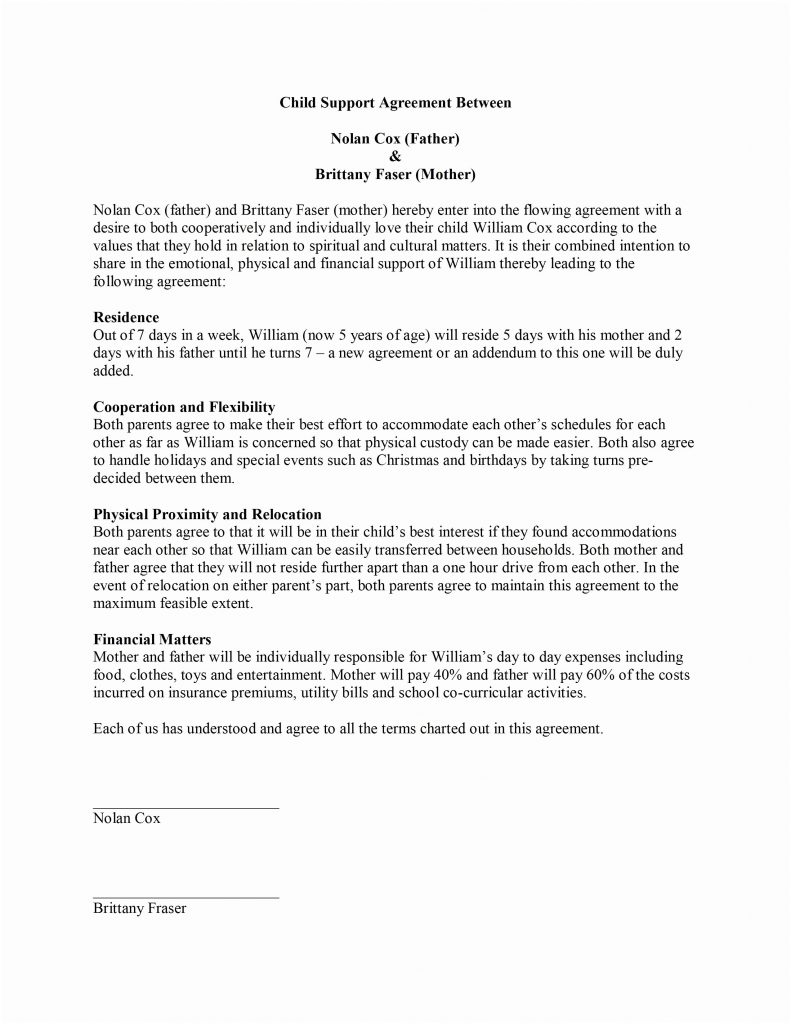 Sample Child Support Letter Template ~ Resume Letter