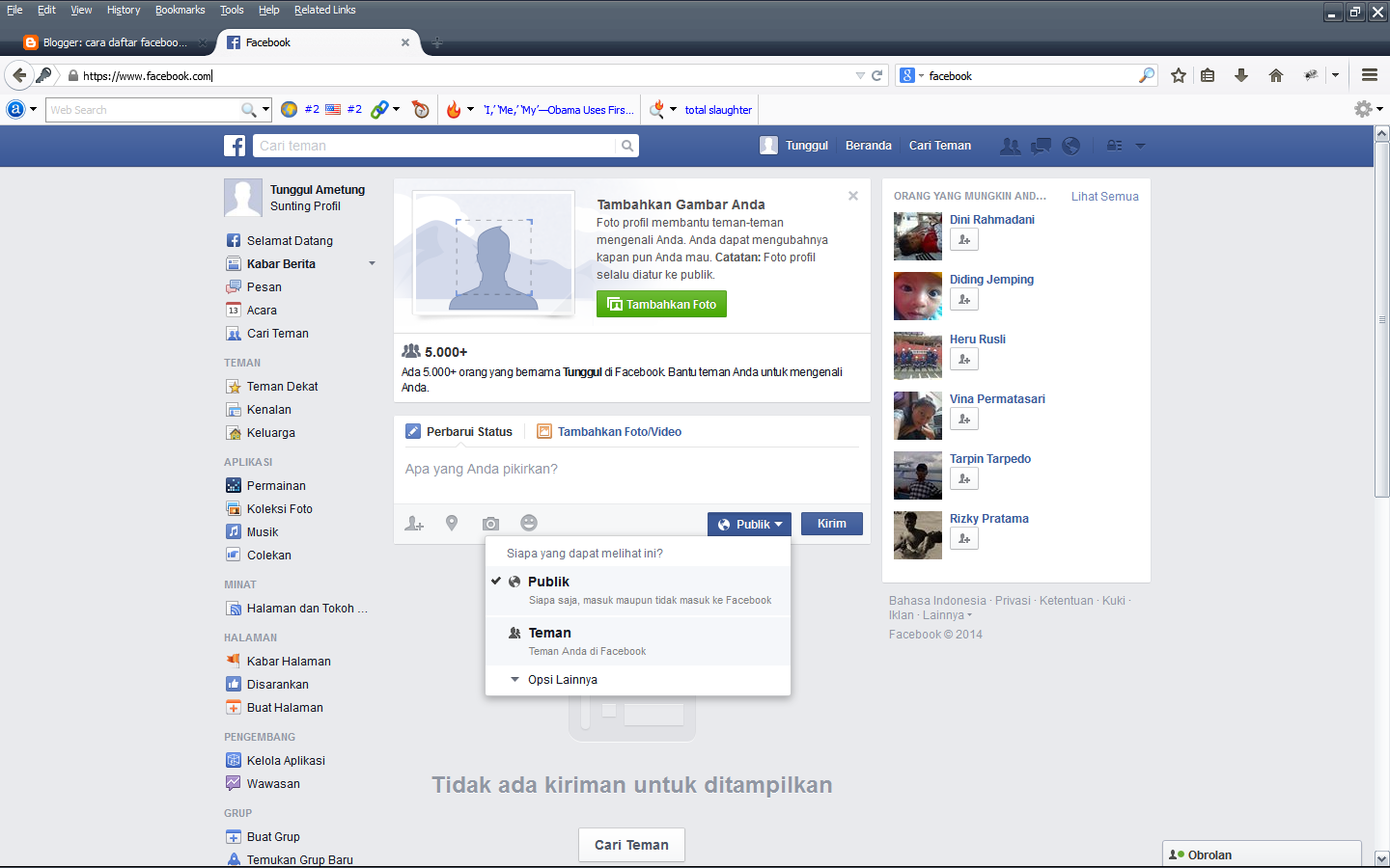 Cara Membuat Status Di Facebook Baru - FB Tutorial