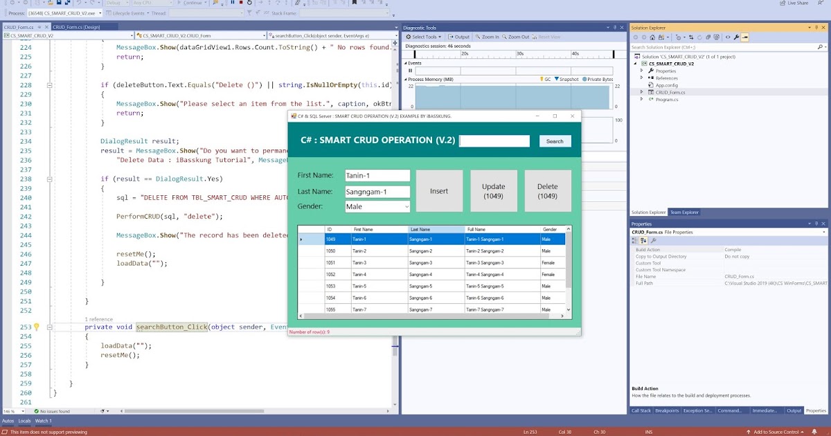 C# and SQL Server (V2) Perform SMART CRUD Operations with SEARCH ...