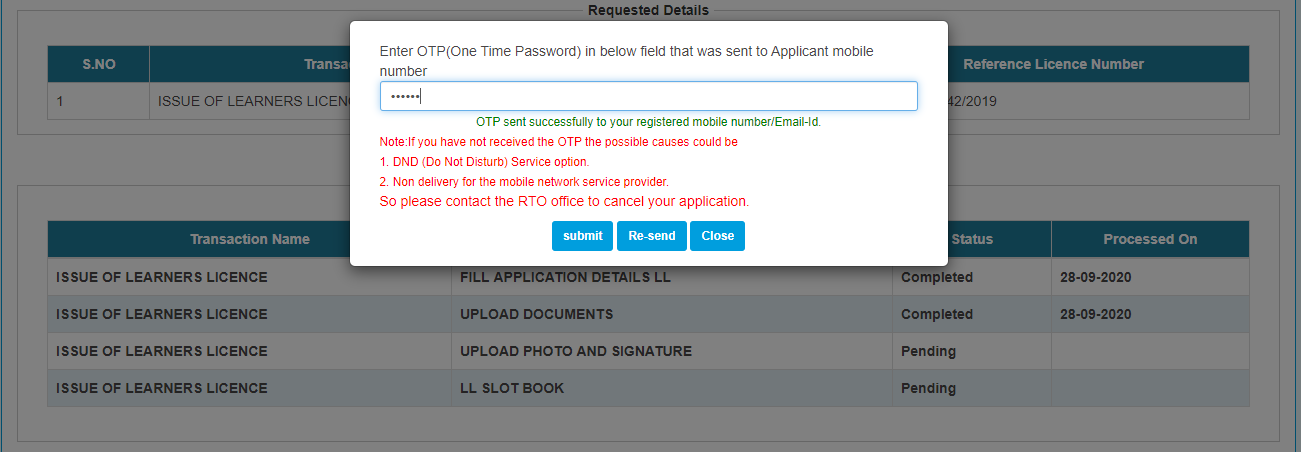 How To Cancel Learning Licence Application - Sarathi Parivahan