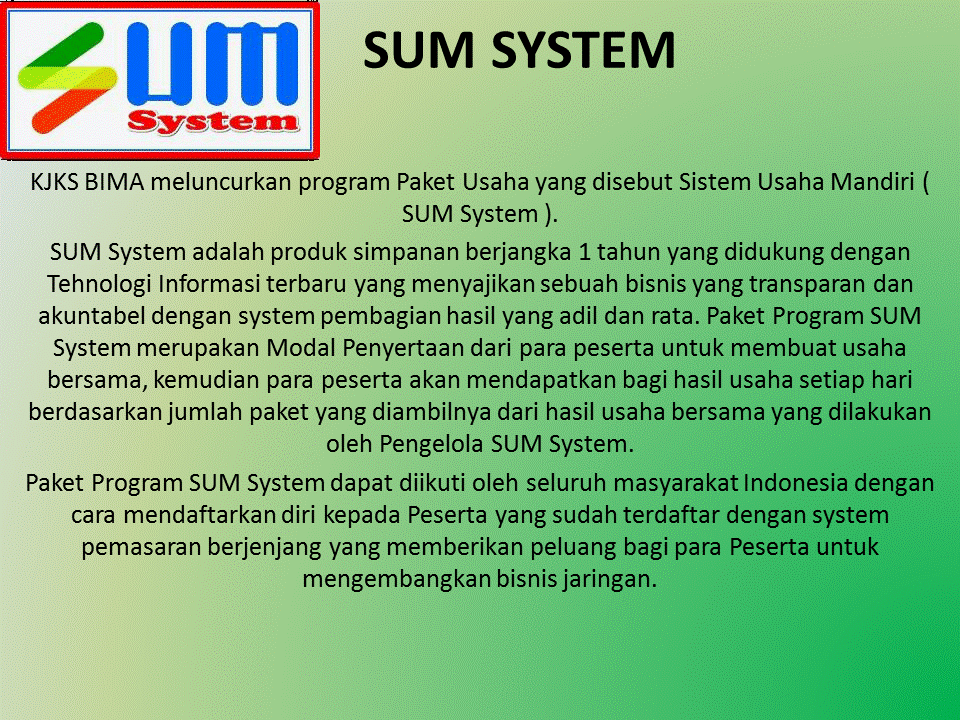 SUM ONLINE SYSTEM: Slide