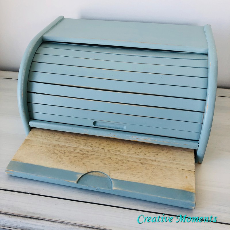 Rustic Serenity Blue Bread Box