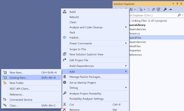 Jeremy Bytes: Linking Files in Visual Studio