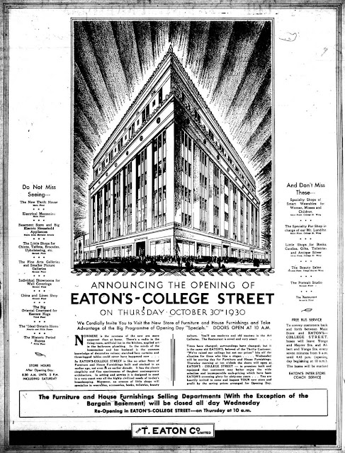 past pieces of toronto: eaton's college street