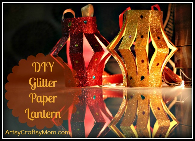DIY Glitter Paper Table Lanterns - Artsy Craftsy Mom