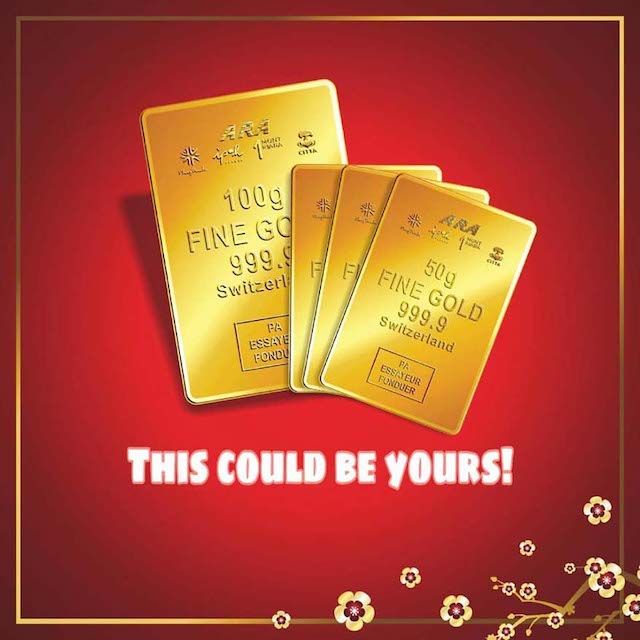 Win Gold Bars - ‘Golden Prosperity’ CNY Campaign @ ARA Malls