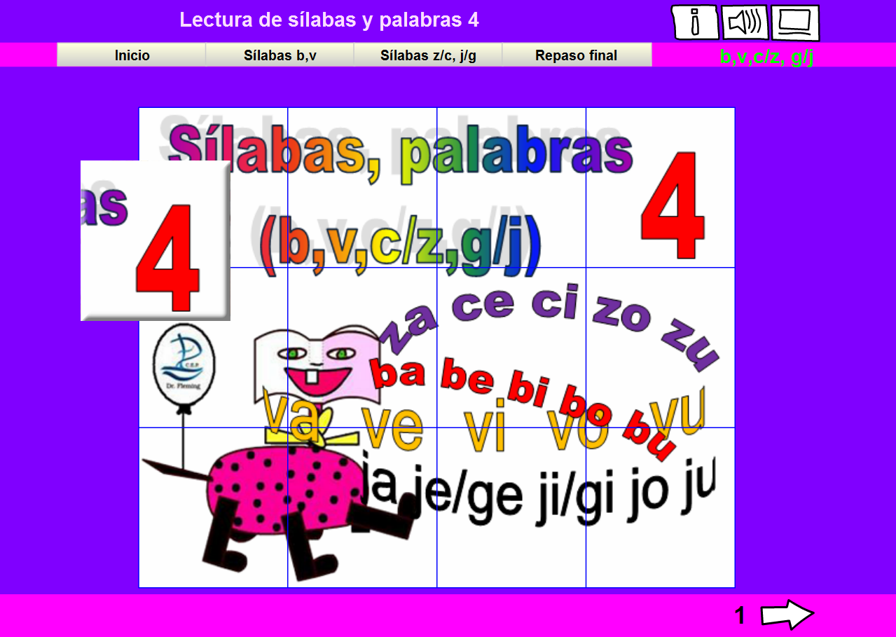 Primero de mi cole: Repaso b-v, c-z, j-g