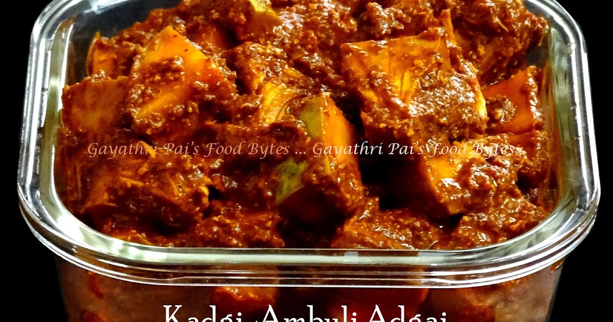 Gayathri Pai's Food Bytes: Tarni Kadgi-Ambuli Adgai/ Tender Raw ...