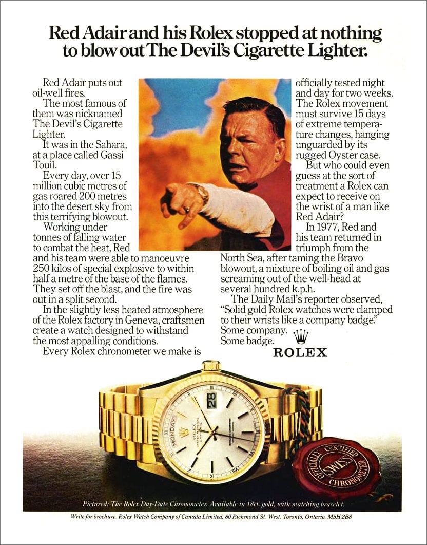 Welcome to RolexMagazine.com: Red Adair: Oil Well Firefighter ...