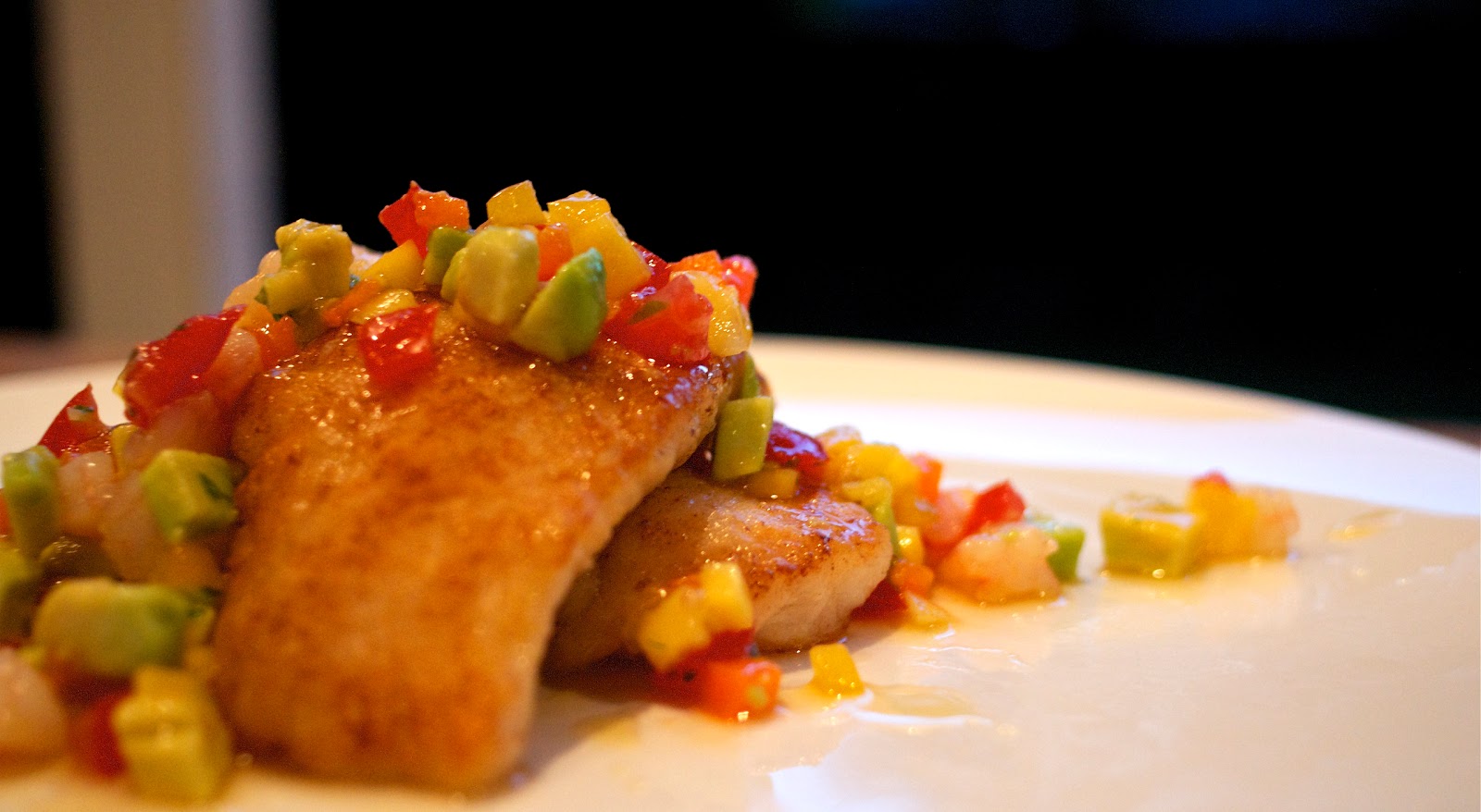 nz flavour: blue cod with prawn salsa