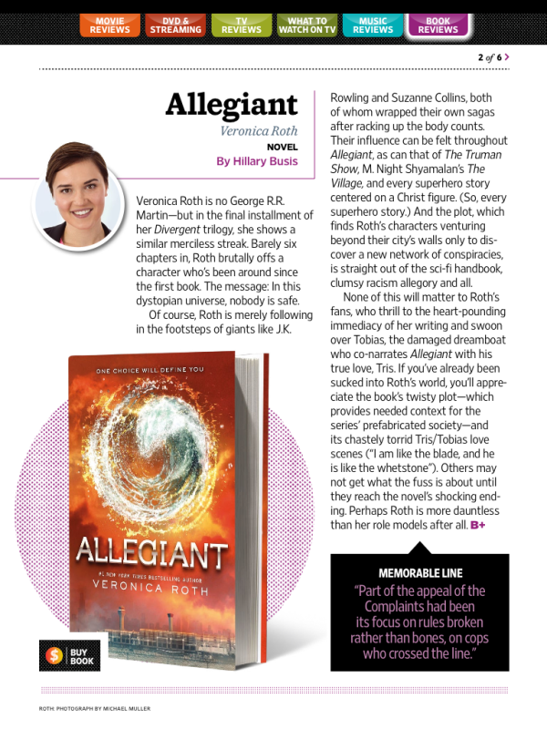 The Divergent Life: First Look at Entertainment Weekly's Review of ...