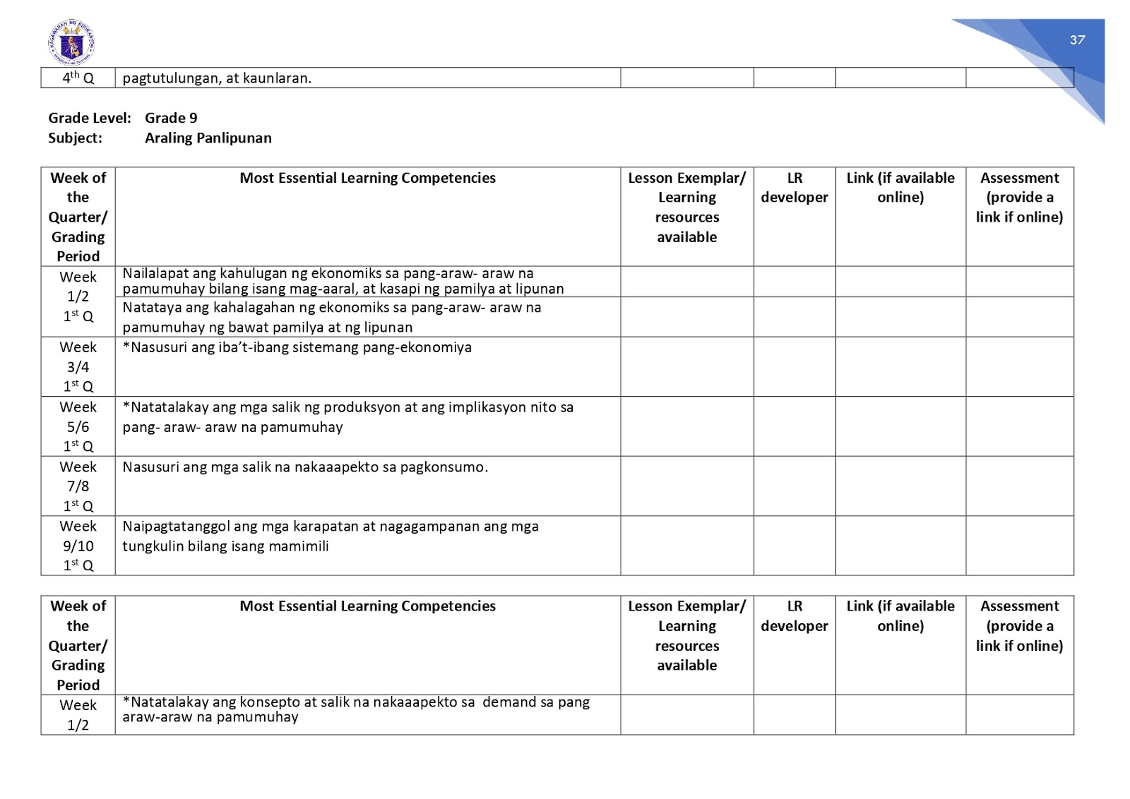 DepEd Memos, Orders & Results: Most Essential Learning Competencies in ...