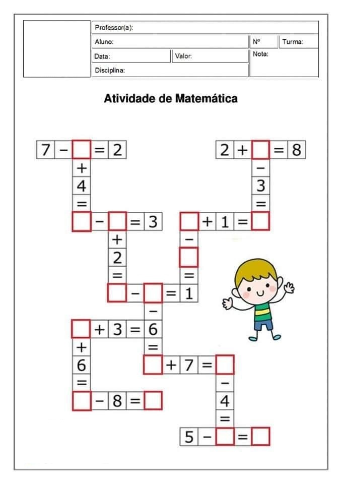 Feb 15 Cruzadinhas matemáticas - expressões numéricas simples com soma ...