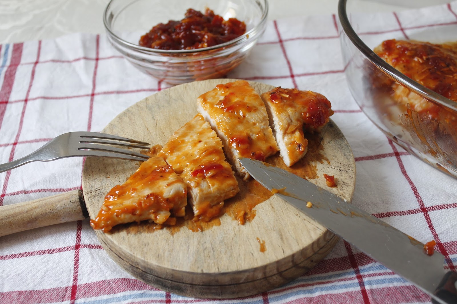 Pechuga de pollo con salsa de pimientos ~ Con sabor a huerto