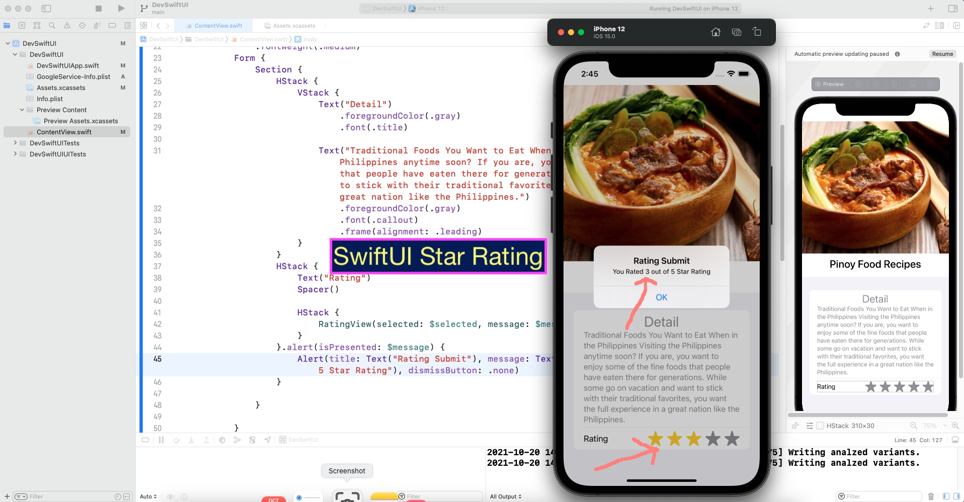 SwiftUI Star Rating | Tutorial101