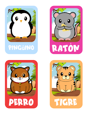 MATERIAL DIDÁCTICO TARJETAS DE ANIMALES