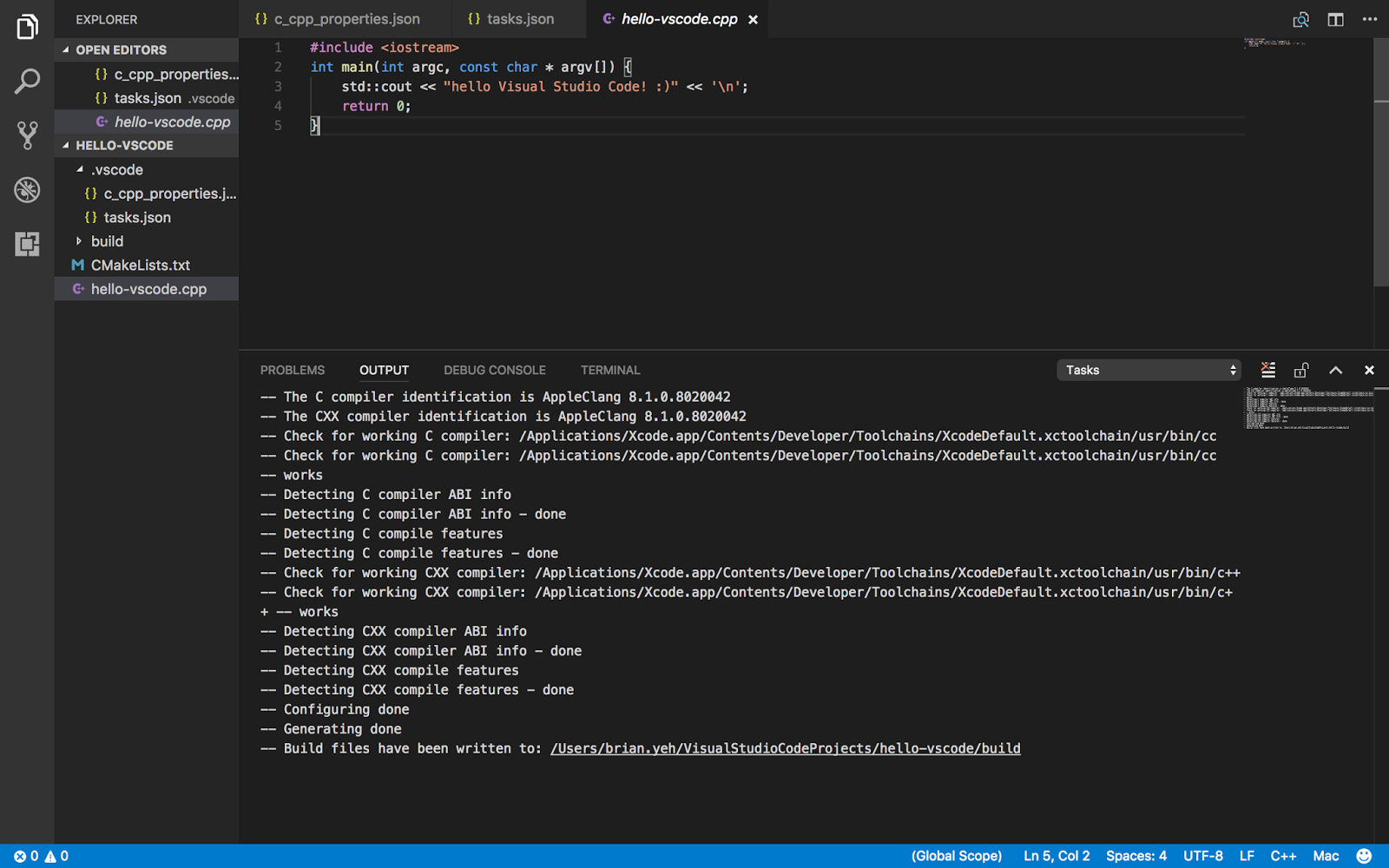 Brian Yeh's 隨手發揮: 在Visual Studio Code寫C/C++ (1) - 第一個執行檔HelloWorld