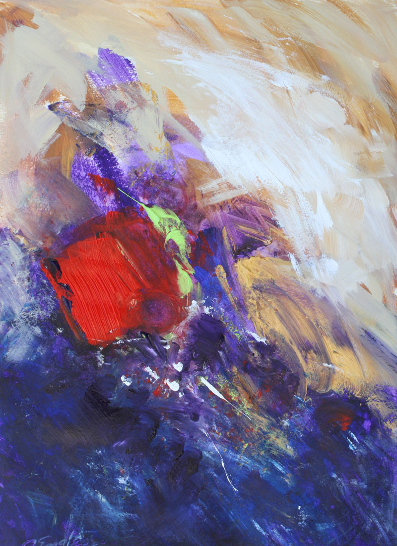 Daily Painters Abstract Gallery: RED SQUARE, Two, abstract painting by ...