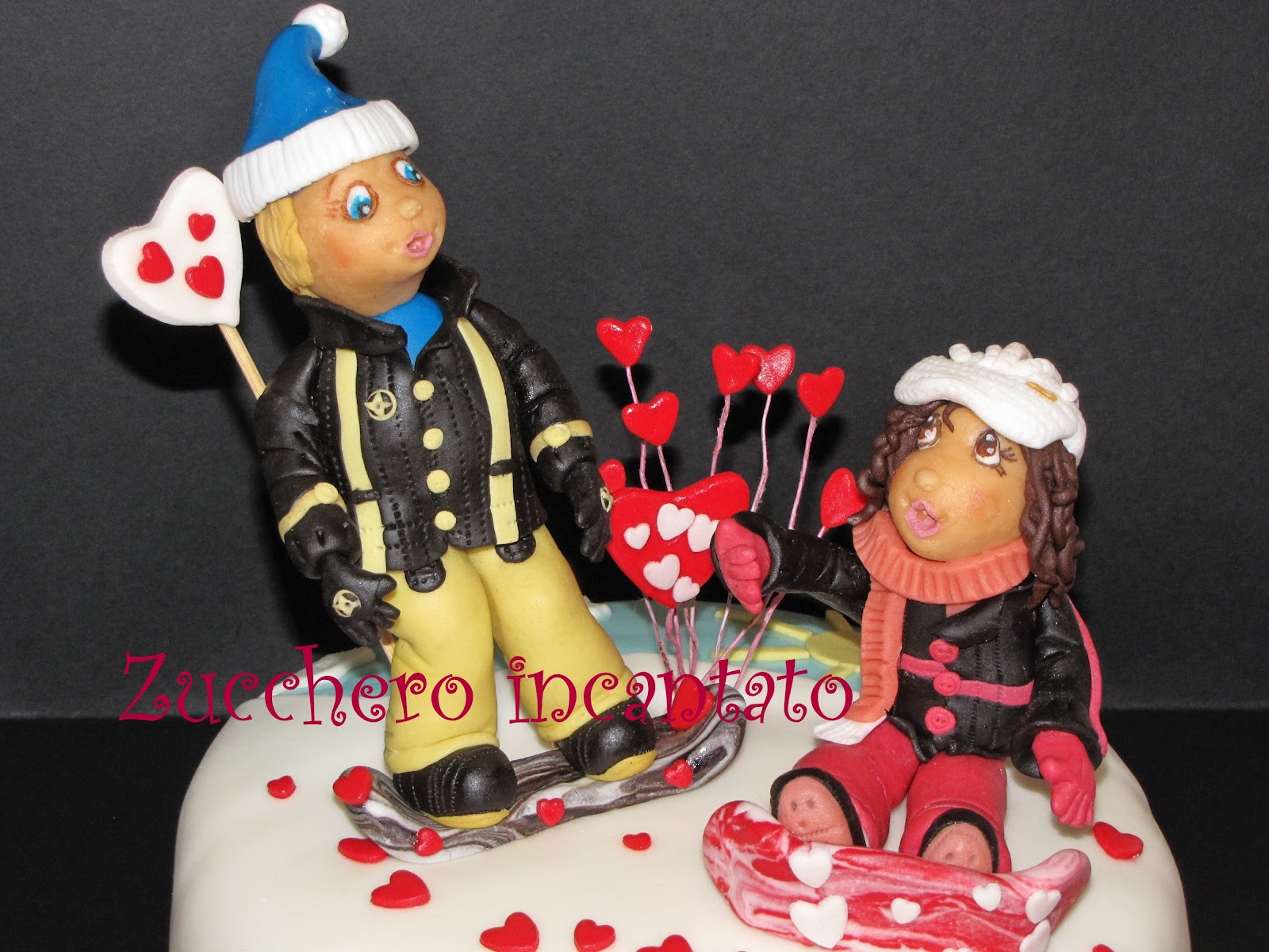 Zucchero incantato: VALENTINE'S DAY CAKE:LOVE IS...SNOWBOARDING WITH YOU