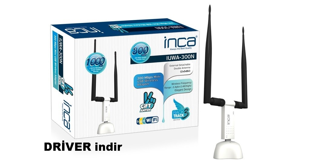 Inca IUWA-300N Çift Anten Wireless Adaptör Driver indir