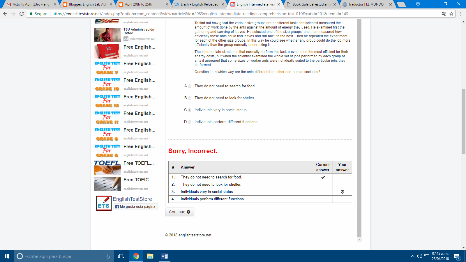 English Lab Activities