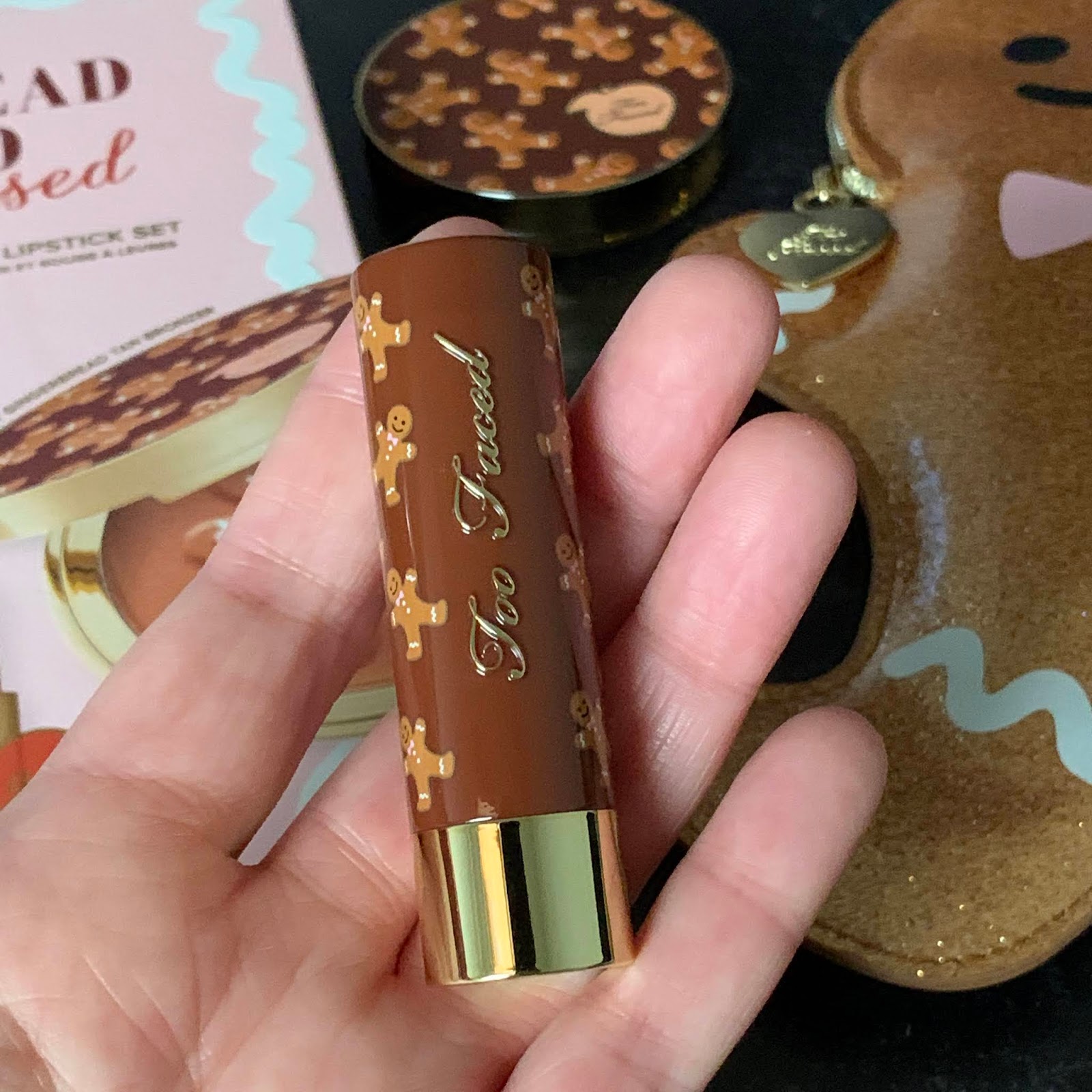 Too Faced Gingerbread Bronzed & Kissed Bronzer & Lipstick Set Review ...