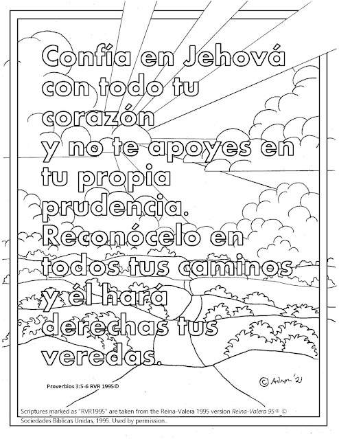 Coloring Pages for Kids by Mr. Adron: Proverbios Gratis 3: 5-6 Imprime ...