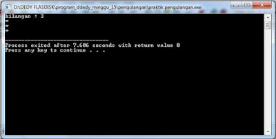 Contoh program pengulangan (looping) dalam bentuk for pada c++