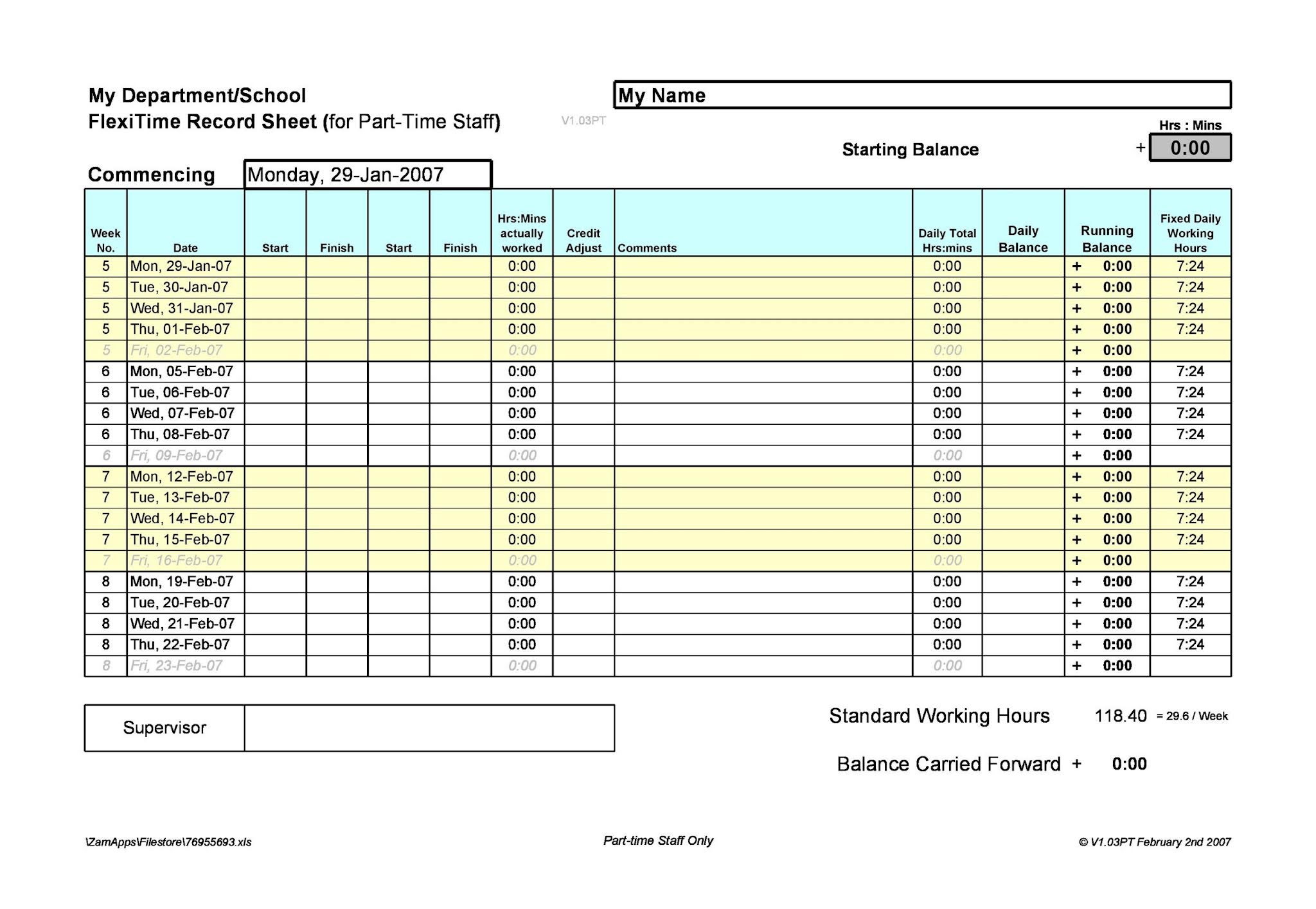 Time Tracking Excel Template Free