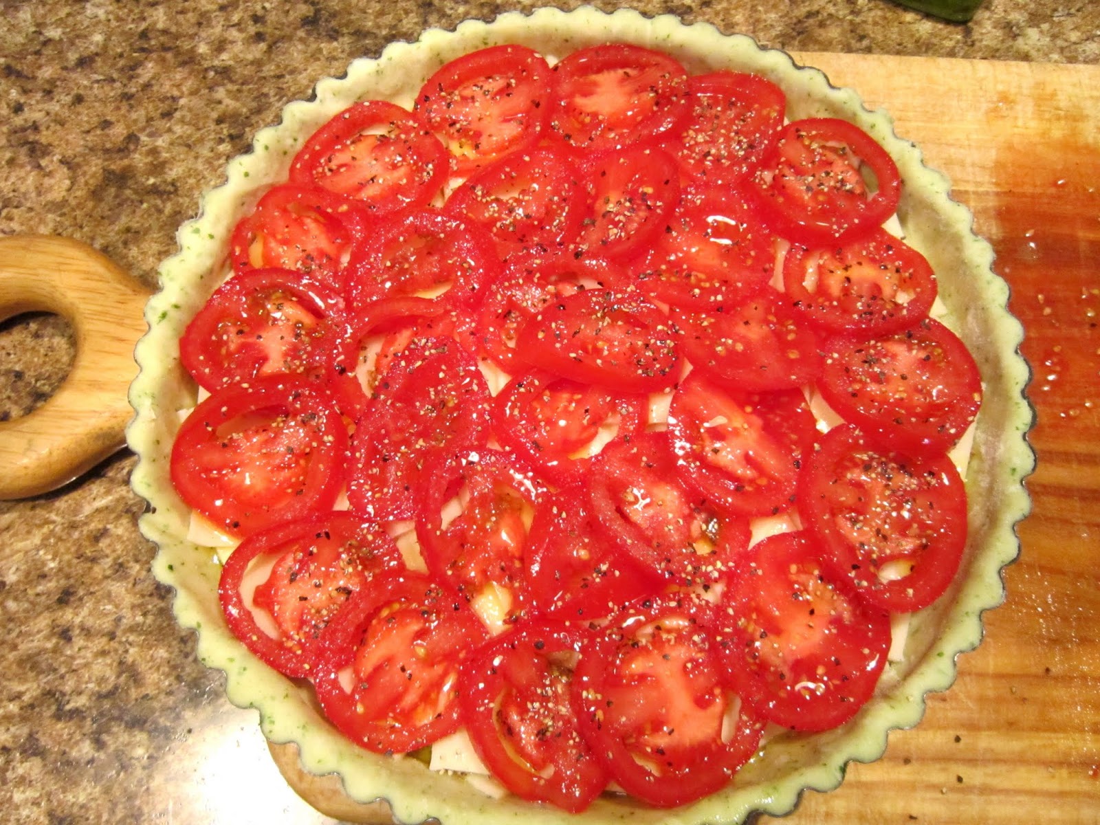 The Italian Next Door: Fresh Tomato Tart with Basil-Garlic Crust