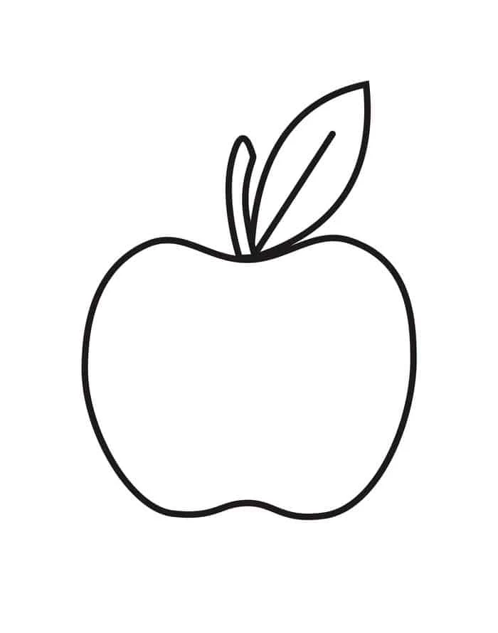 Apple Coloring Pages for Preschoolers [Free Printable] - Yuk Sebar