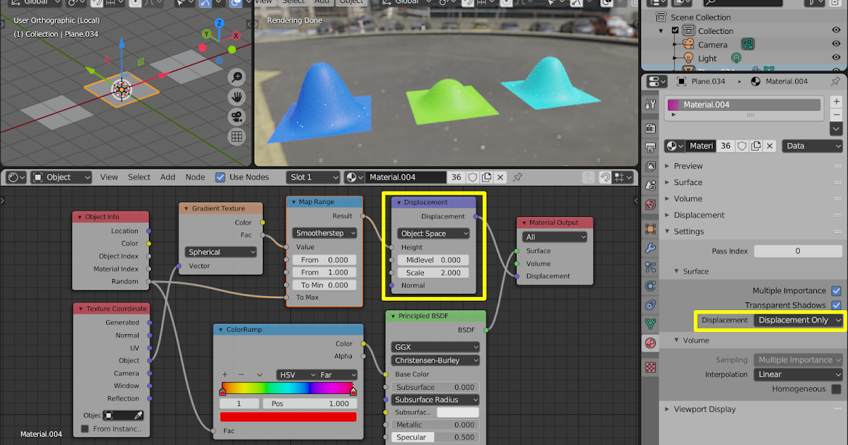 Blender 2.82 Cycles Displacement Node