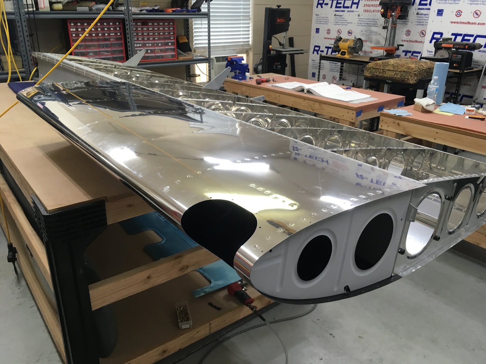 Alex's RV-14A Build Log: 16 - Top Wing Skins (finished); 17 - Outboard ...