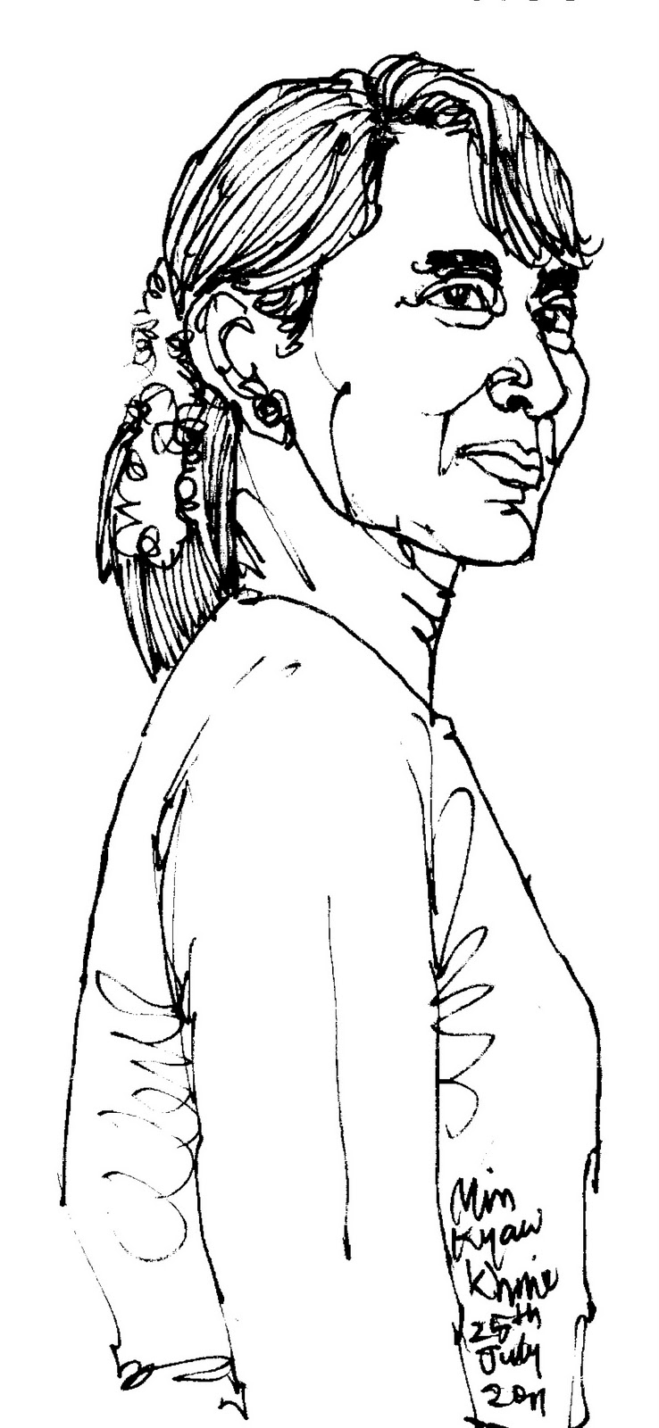 Min Kyaw Khine: My Sketches - Daw Aung San Suu Kyi