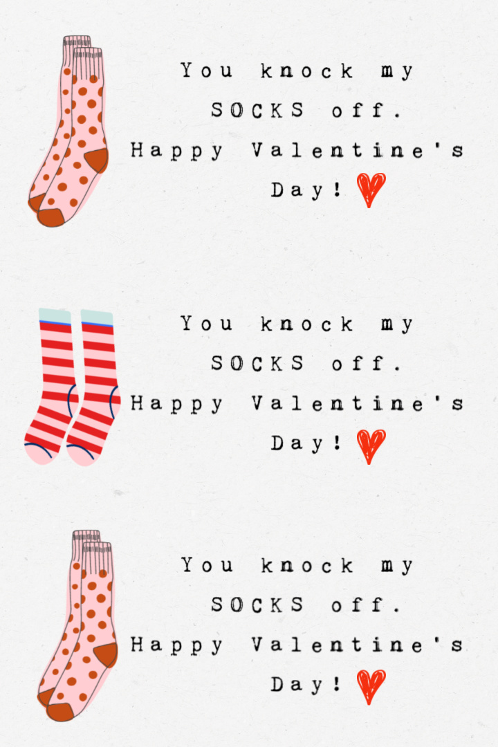 East Coast Mommy: Socks Valentine... with free printable tags