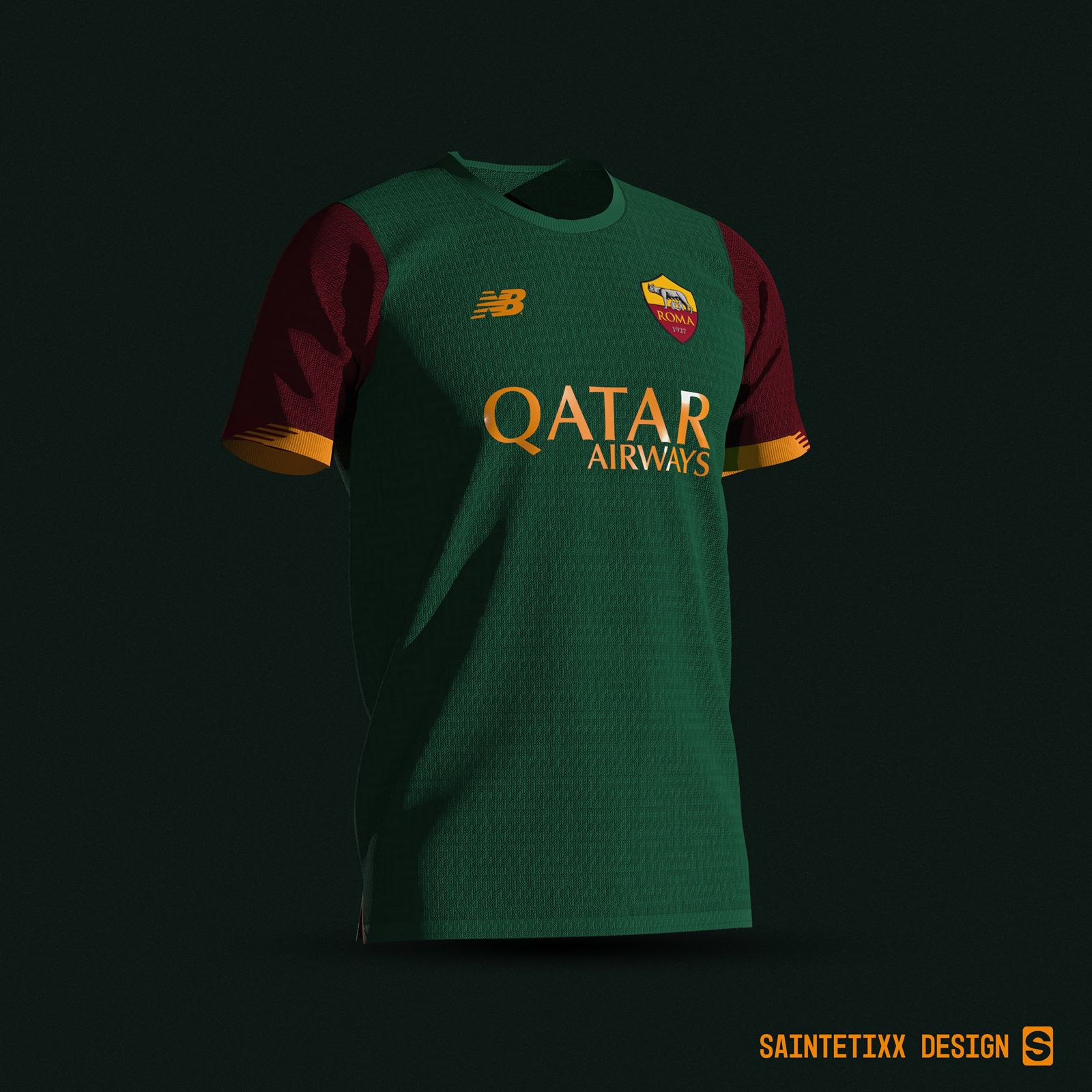 Classy New Balance AS Roma 2021-22 Home, Away & Third Concept Kits ...