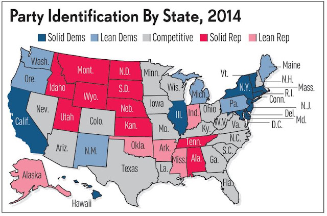John Brown's Notes and Essays: Party Identification by State, 2014 ...