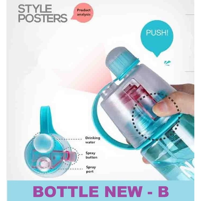 New B Botol Minum Semprot 600 ml - Sport Spray Water Bottle - Puserba ...