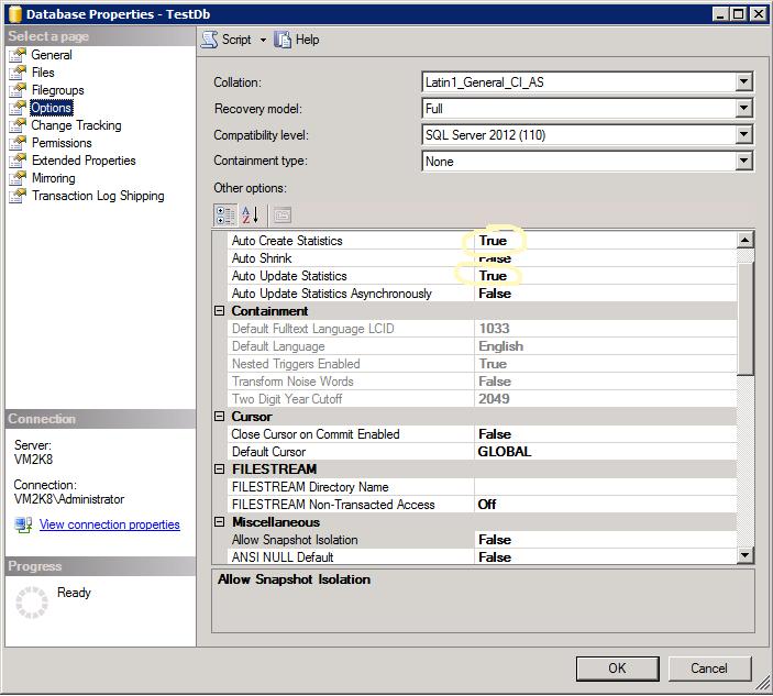 Sql Server Tips And Tricks Auto Create Statistics E Auto Update Statistics
