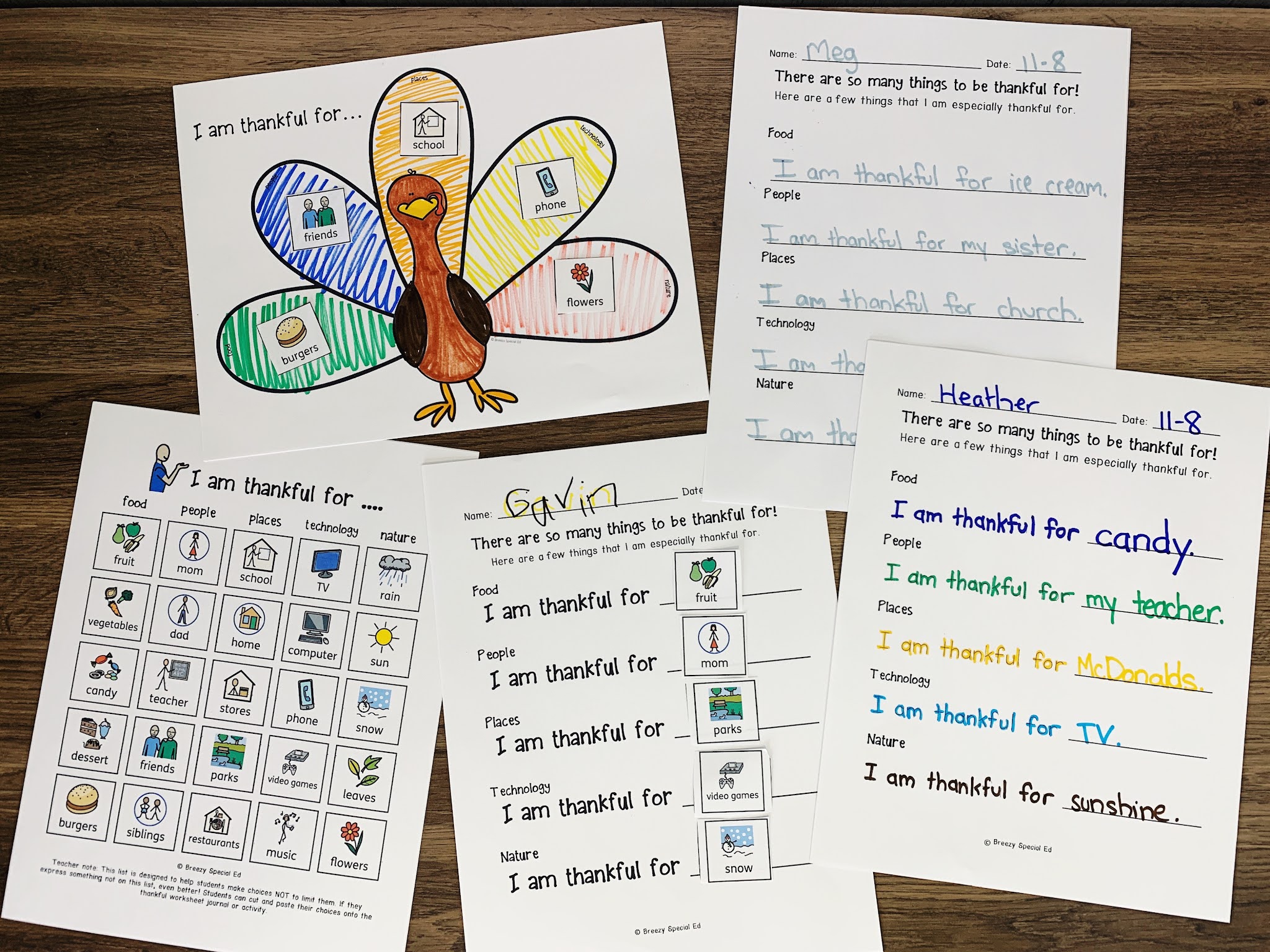 Thankful Turkey Journal and Craft Activity for Special Education ...