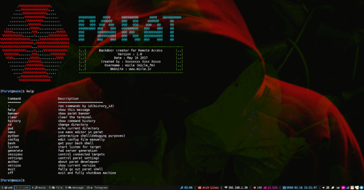 Parat - Python Based Remote Administration Tool (RAT)
