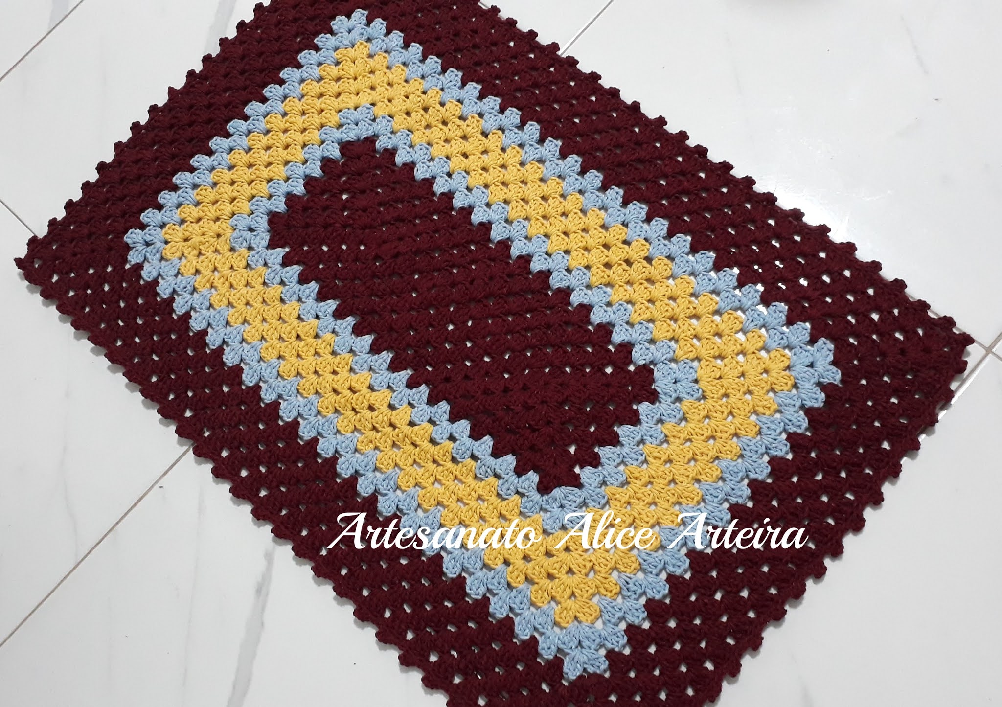 TAPETE DE CROCHÊ RETANGULAR SUPER FÁCIL
