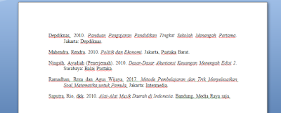 Cara Merapikan Daftar Pustaka di Microsoft Word - Blogger Toraja